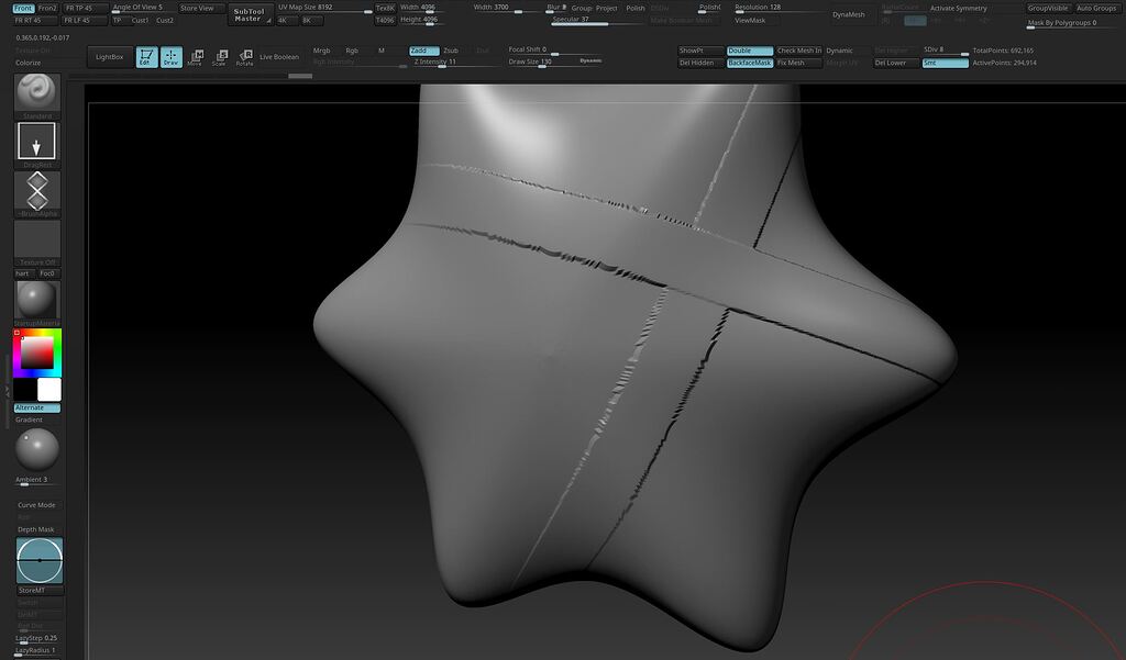 Jagged edges with alpha brush - what's the reason? - ZBrushCentral Jagged edges with alpha brush - what's the reason? - ZBrushCentral