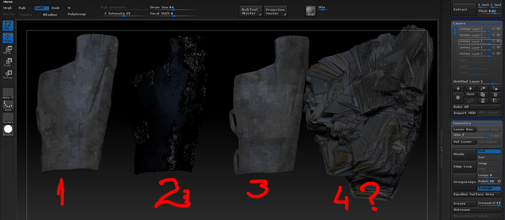 F* polypaint/geometry/layer problem ?! - #4 by pimeto - ZBrushCentral