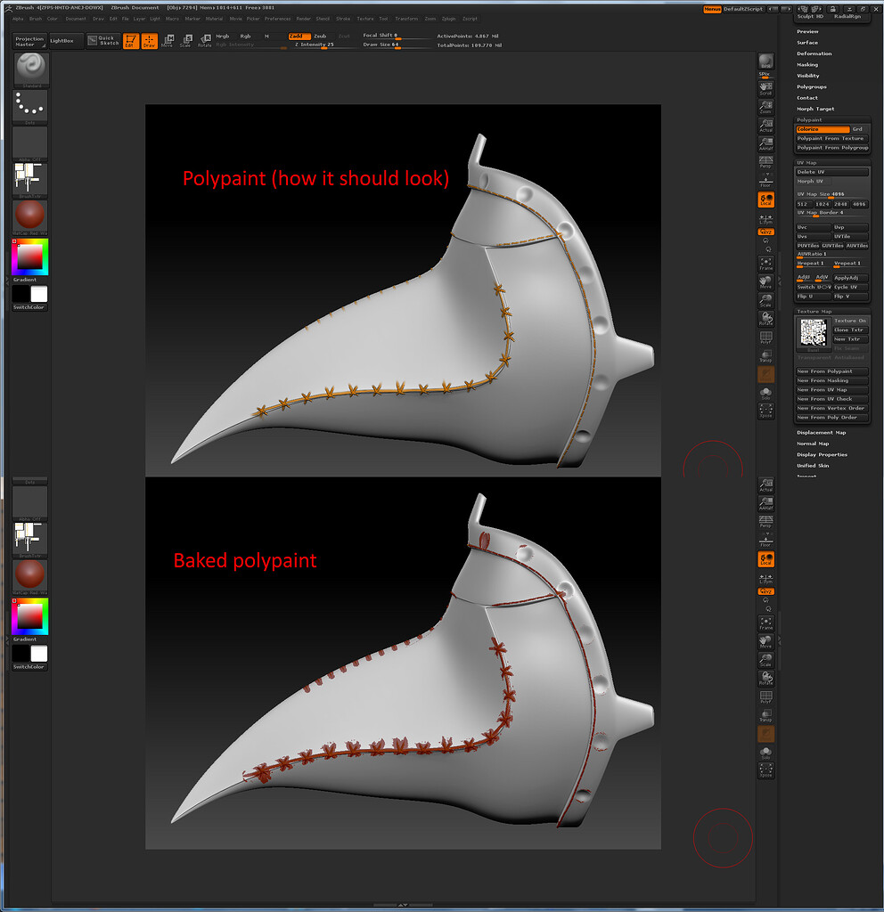 Messed up polypaint bake - ZBrushCentral