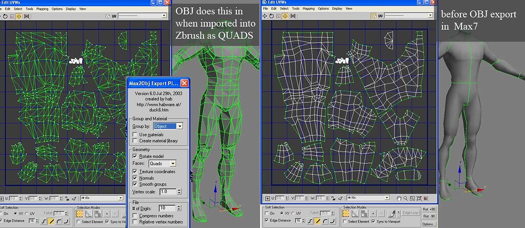 MAX7 OBJ UV trouble - ZBrushCentral