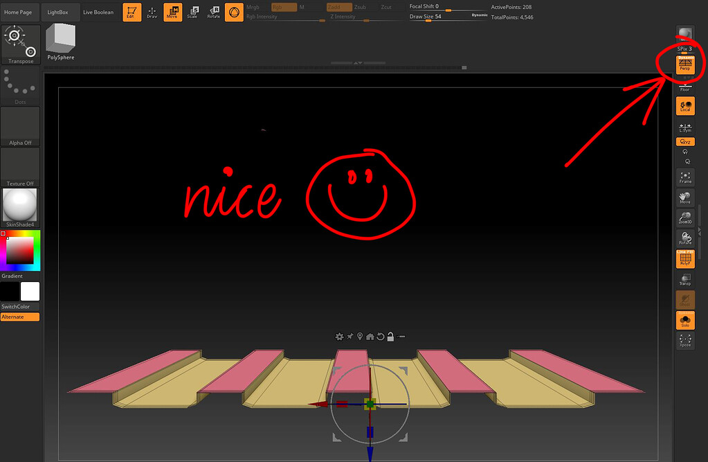 Edges and points not visible without perspective - ZBrushCentral