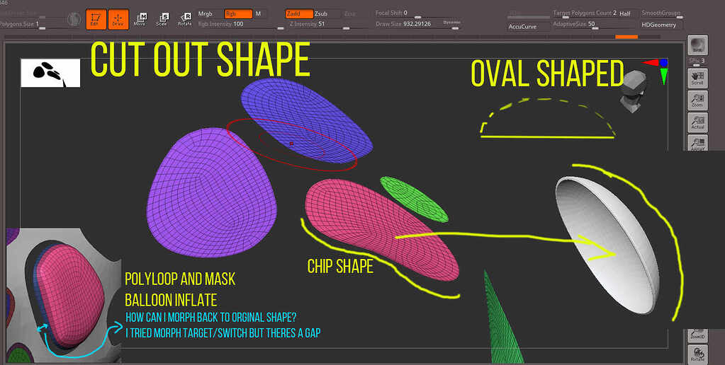 Balloon inflate shape to stay in place - ZBrushCentral