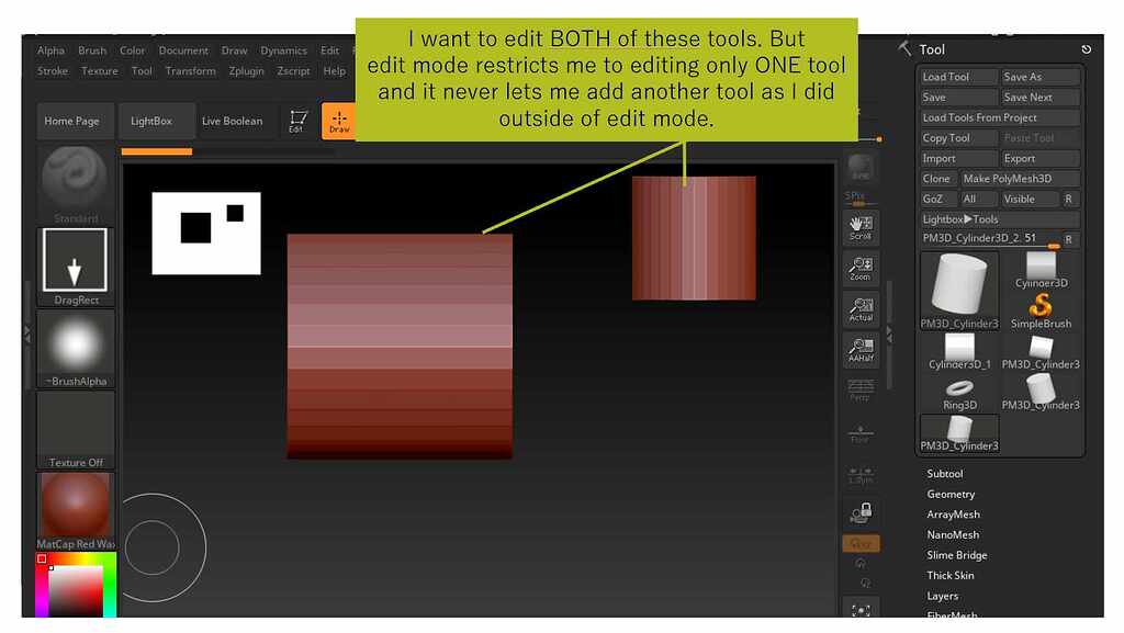 How do you add a 3D tool during Edit Mode? - ZBrushCentral