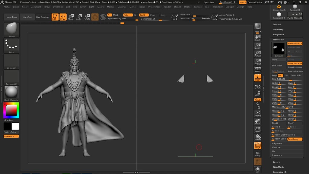 Zbrush 2021 Nanomesh Edit Mesh problem - ZBrushCentral