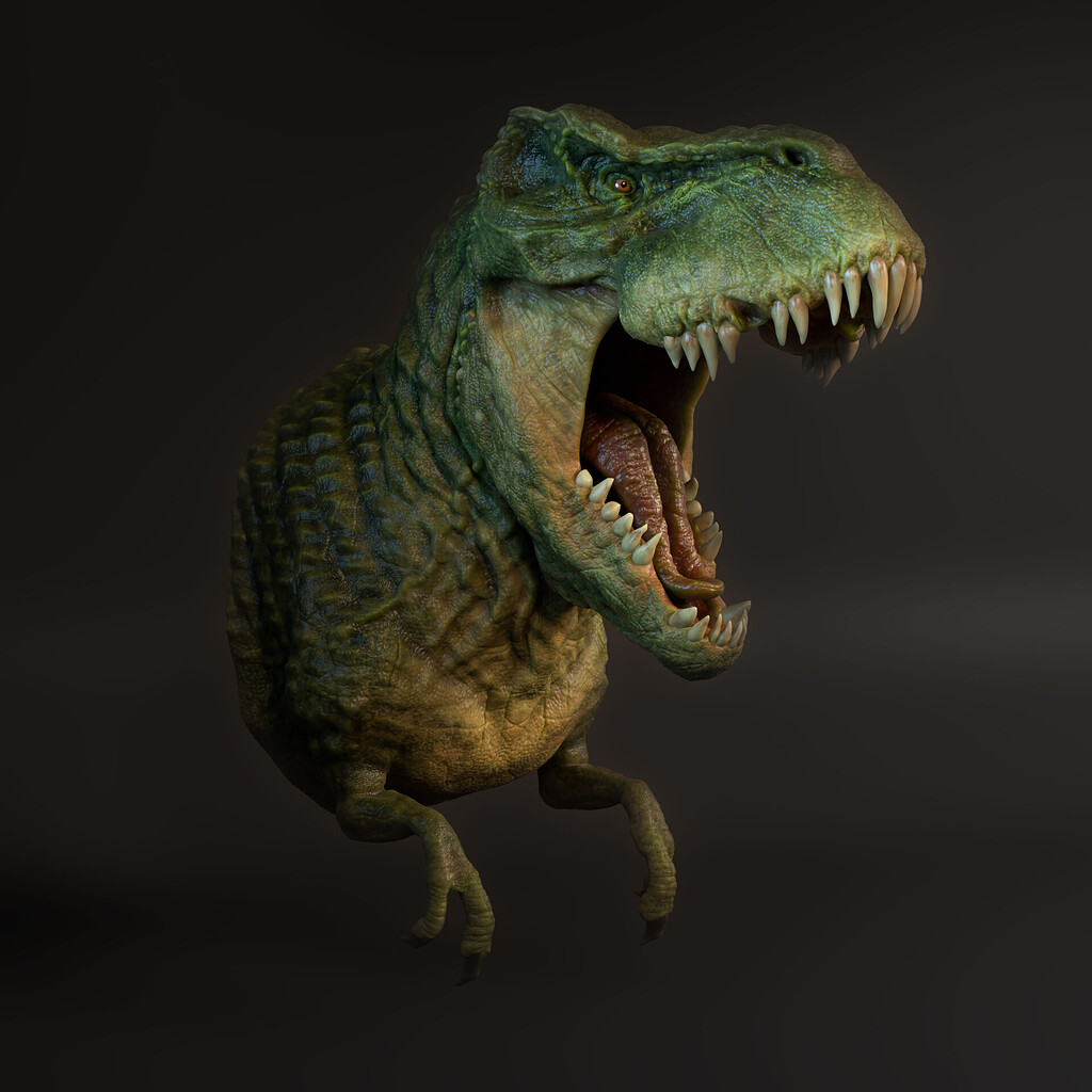 Trex sculp model, texture and lookDev - #3 by flavioarty - ZBrushCentral