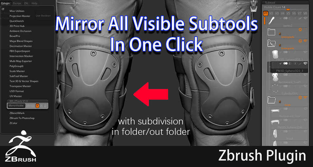 Zscript_Mirror All Visible Subtools In One Click - ZBrushCentral