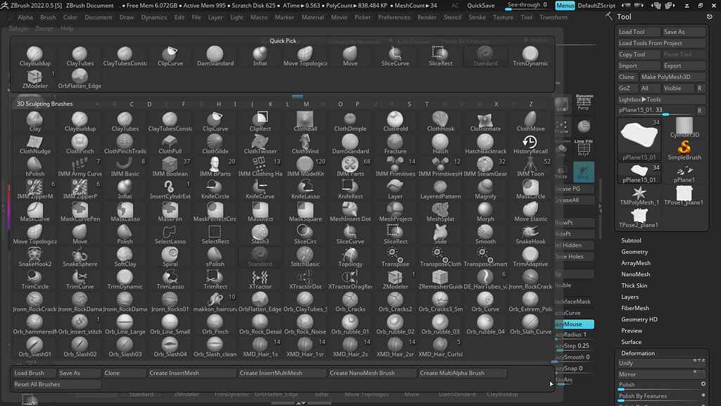 Brush list loading issue - ZBrushCentral