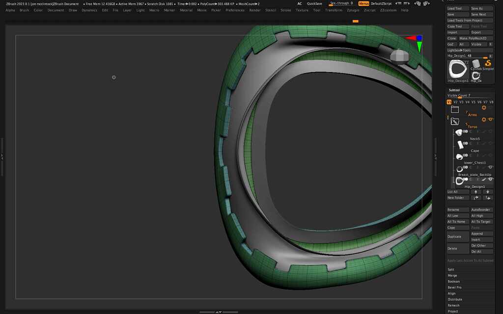 View change when zoomed up on subtool - ZBrushCentral