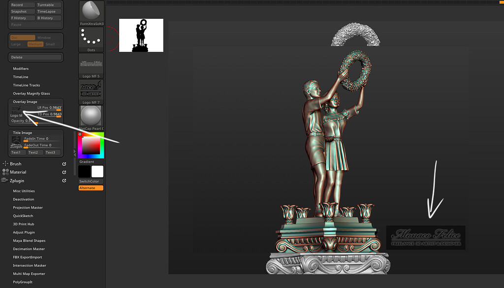 Transparency for Custom Overlay Texture in Movie - ZBrushCentral