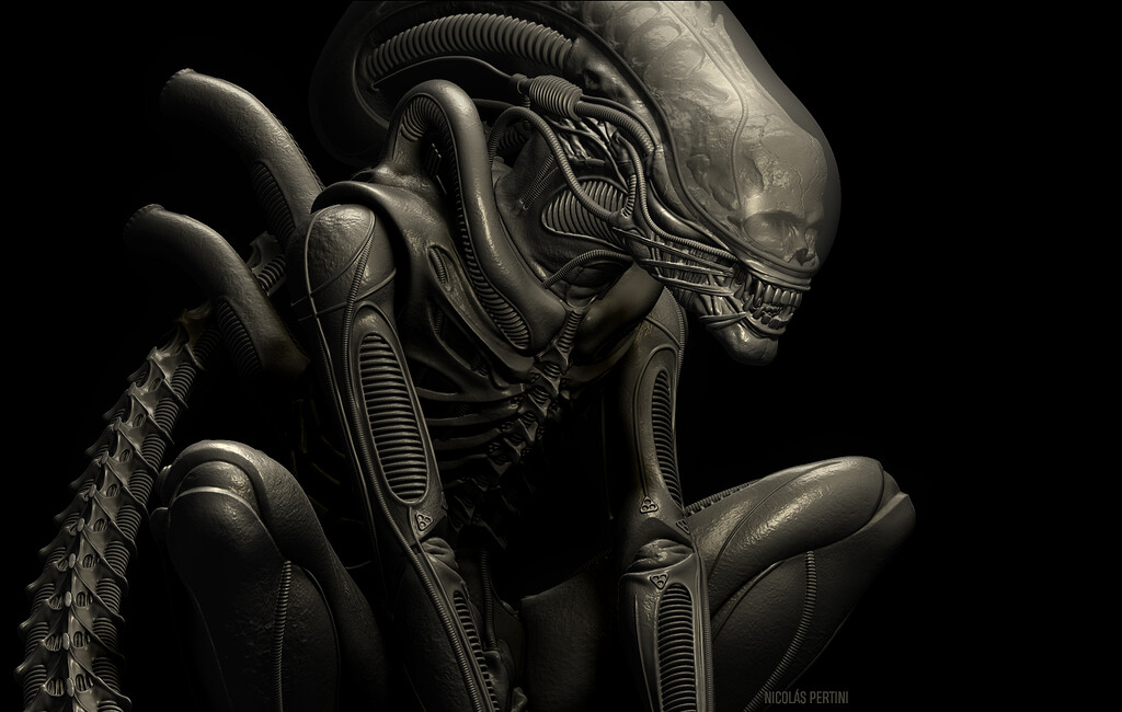 WIP Alien Xenomorph Big Chap for 3D Printing - ZBrushCentral WIP Alien Xenomorph Big Chap for 3D Printing - ZBrushCentral