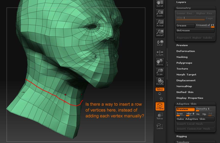 Retopology. How do I add polygons automatically? - ZBrushCentral