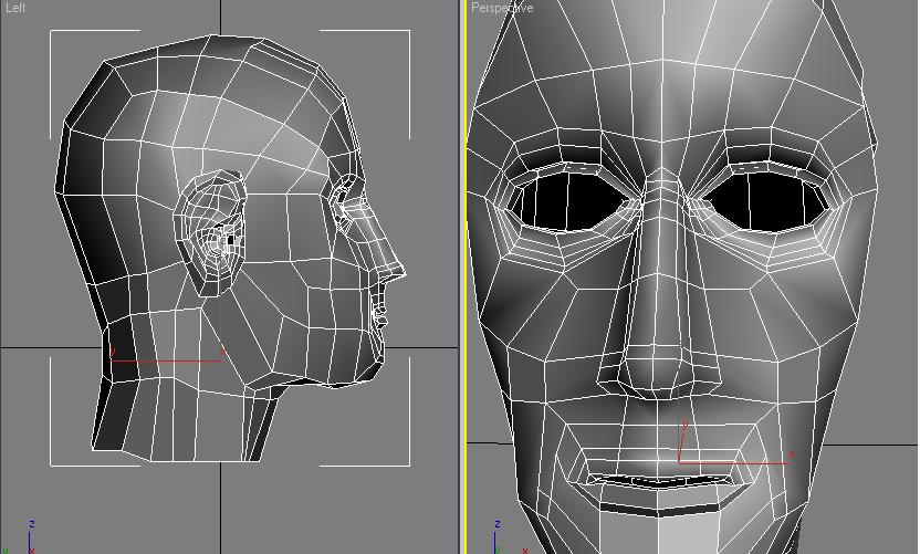 Low Poly Face Topology