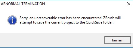 zbrush 4r8 quick save error - ZBrushCentral
