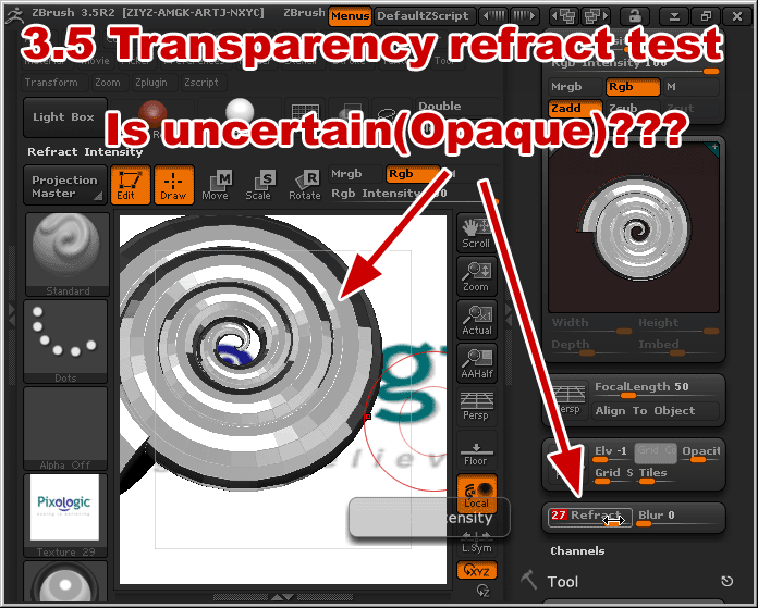 ZBrush 3.5 Transparency Refractivity problem? - ZBrushCentral ZBrush 3.5 Transparency Refractivity problem? - ZBrushCentral