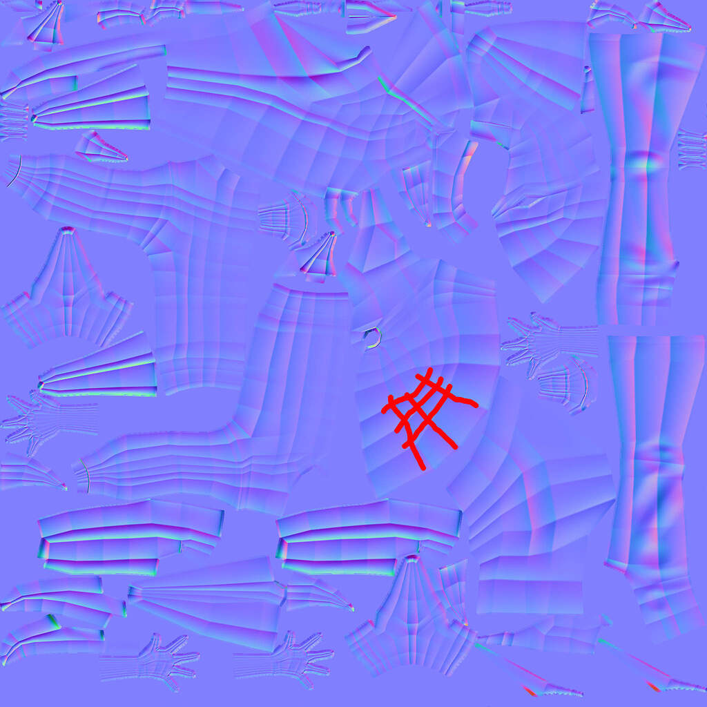 Normal map includes a image of the base mesh (sort of) - ZBrushCentral