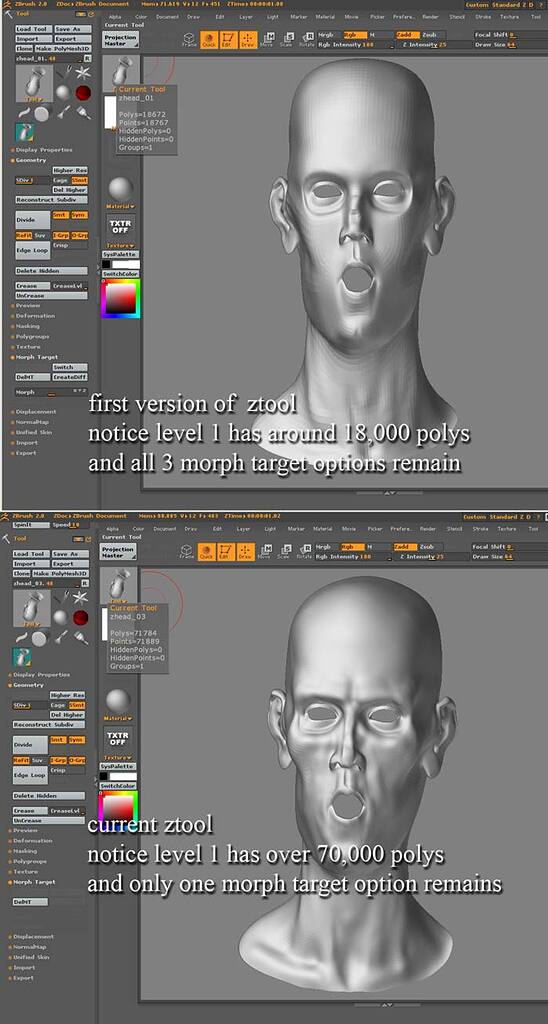Morph Target option lost, part 2 - ZBrushCentral