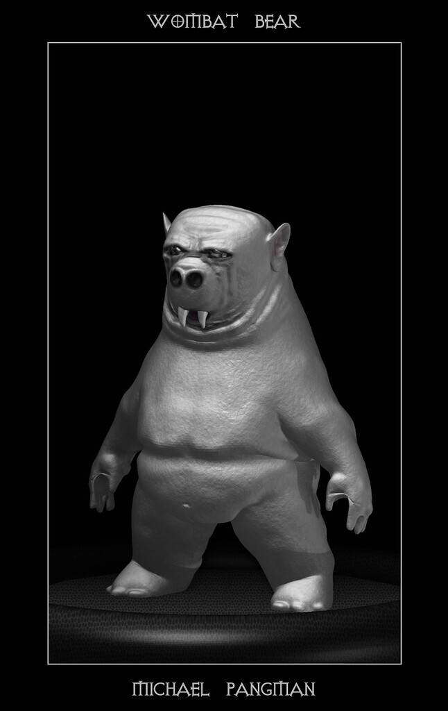 wombat bear w.i.p - ZBrushCentral