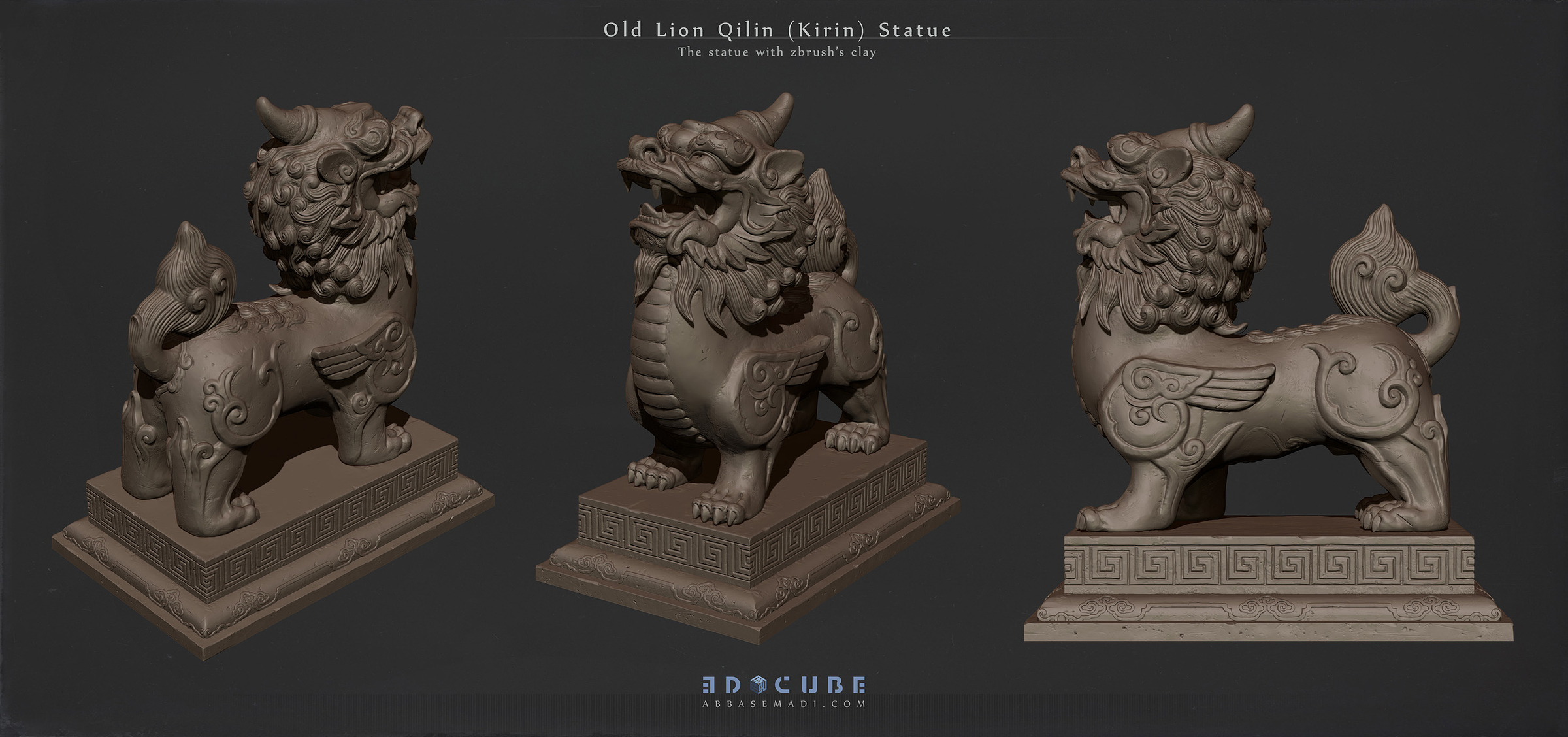 Old Lion Qilin (Kirin) Statue - ZBrushCentral