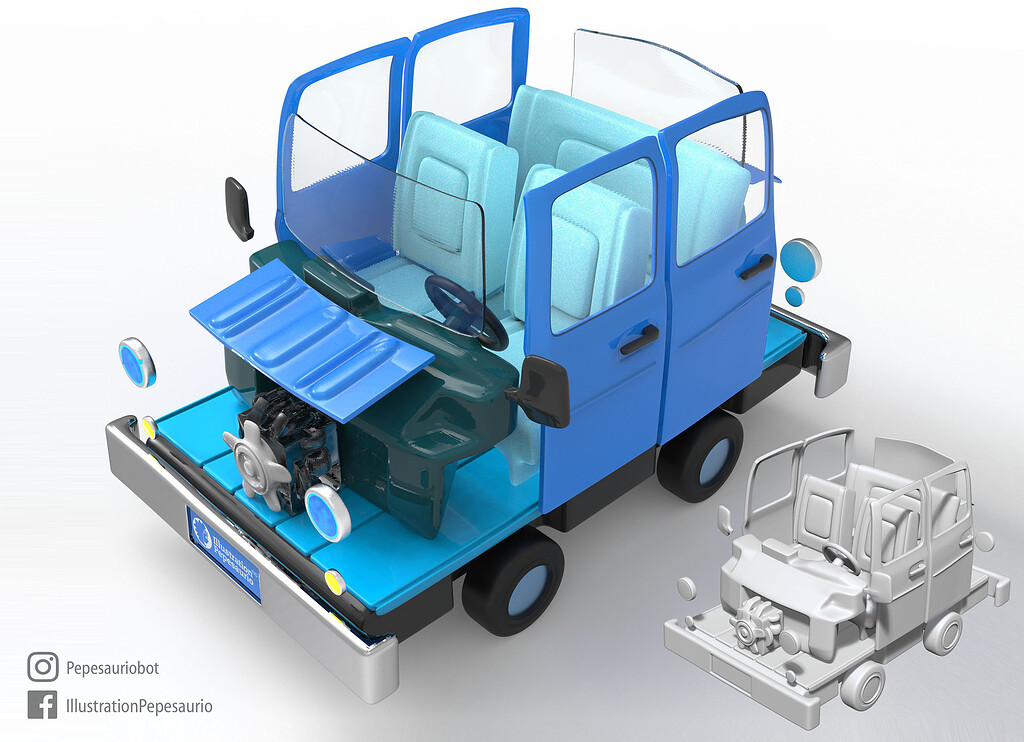 Car props for game & toys (wip) - ZBrushCentral