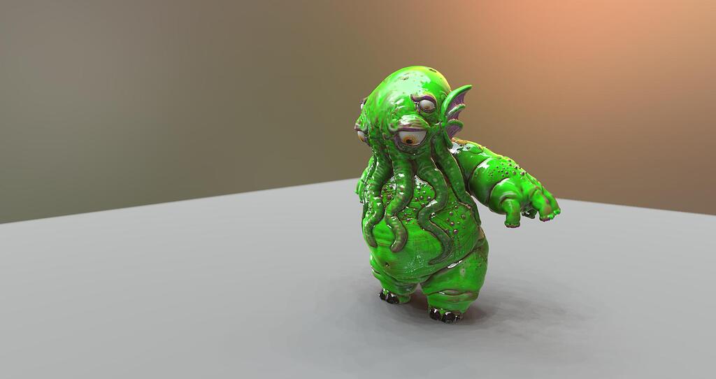 Sad chubby Cthulhu - ZBrushCentral