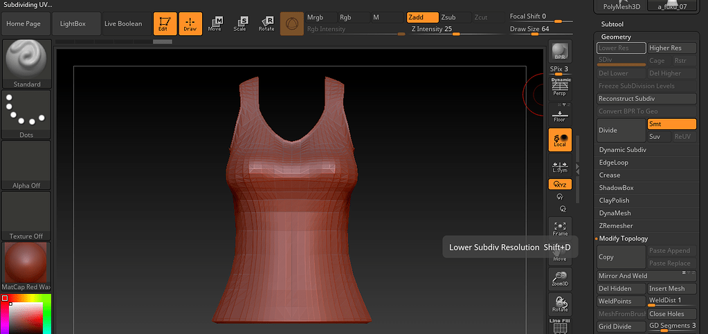 Model tear apart or distort or split when higher resolution applied ...