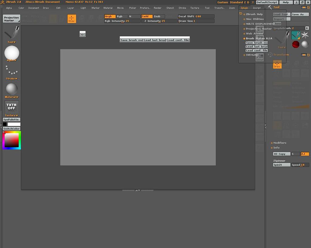(Outdated) ZPlugin that saves the entire brush configuration ...