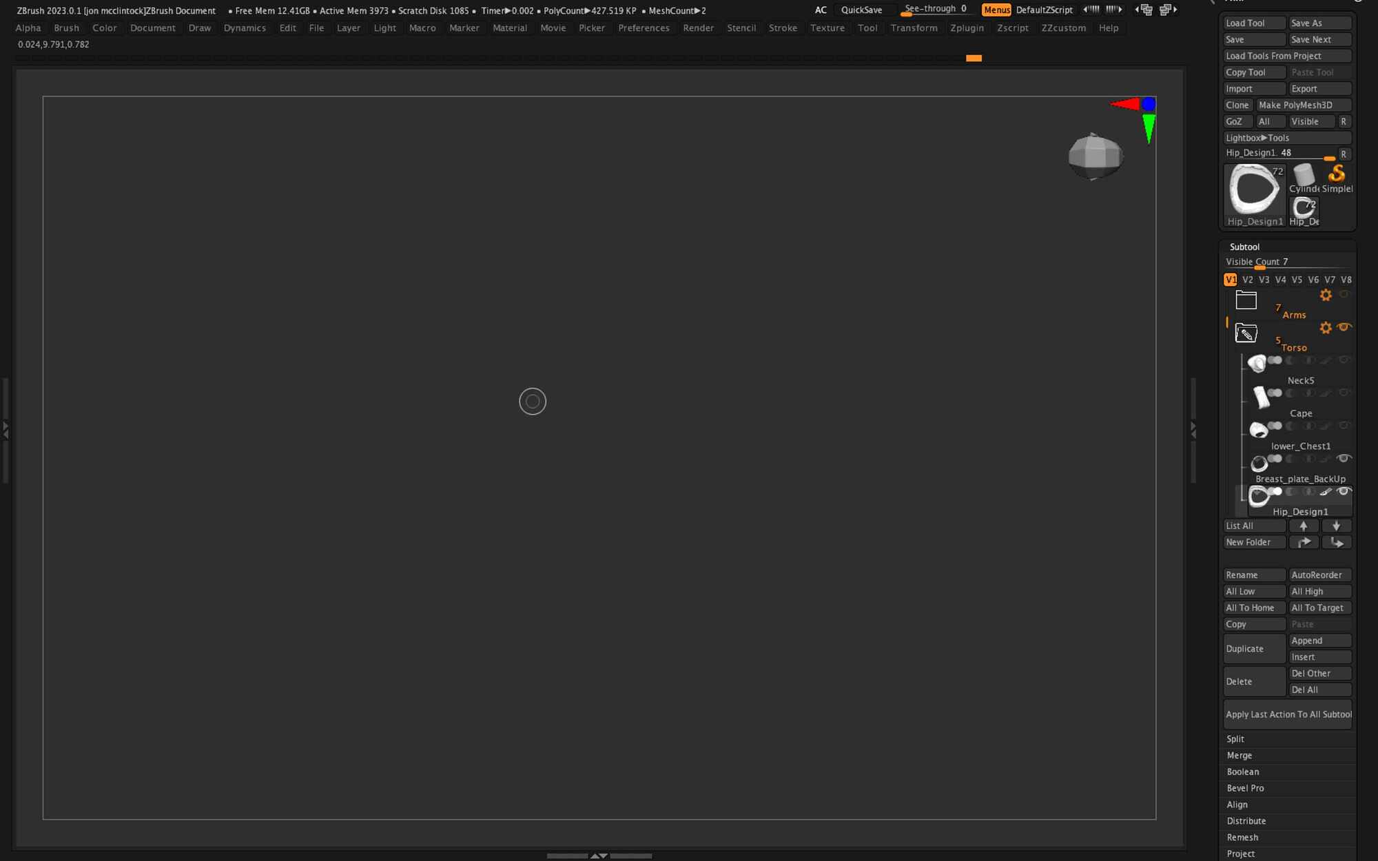 View change when zoomed up on subtool - ZBrushCentral