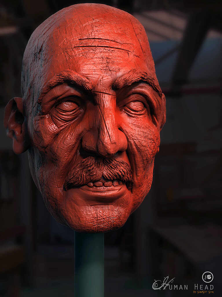 Quick Blocking Human Head Digital Sculpture by Surajit Sen - ZBrushCentral
