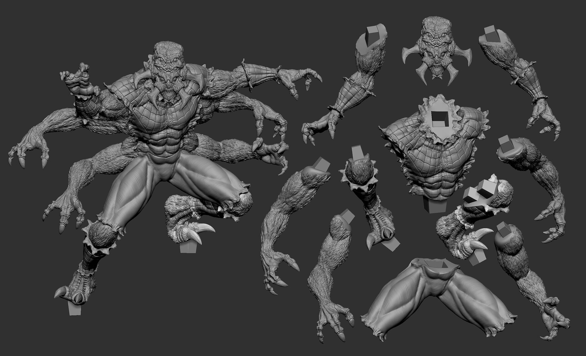 Man-Spider Transformation Diorama - ZBrushCentral