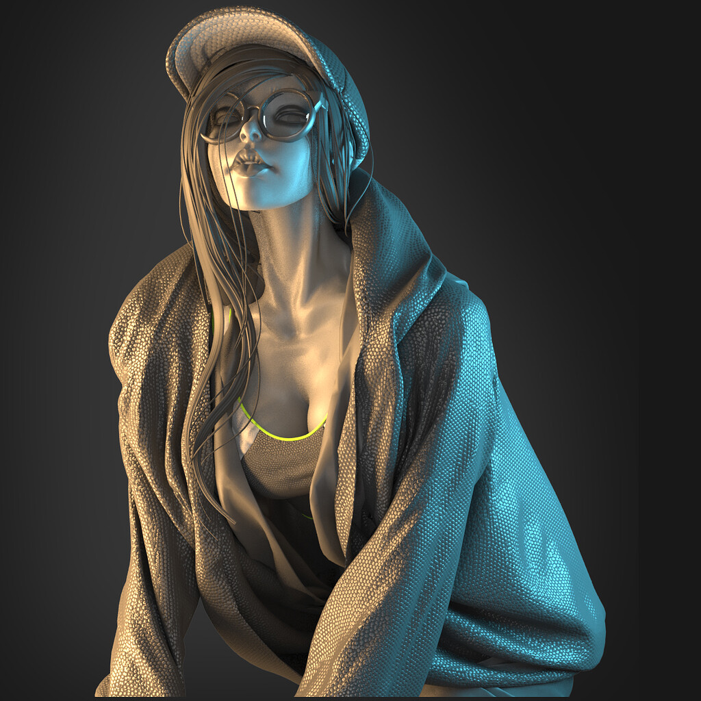 Fashion model rendered with vray - ZBrushCentral