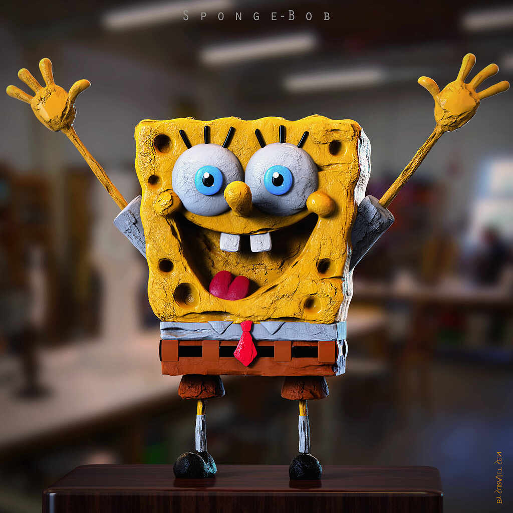 SpongeBob SquarePants - Digital Sculpture by Surajit Sen - ZBrushCentral