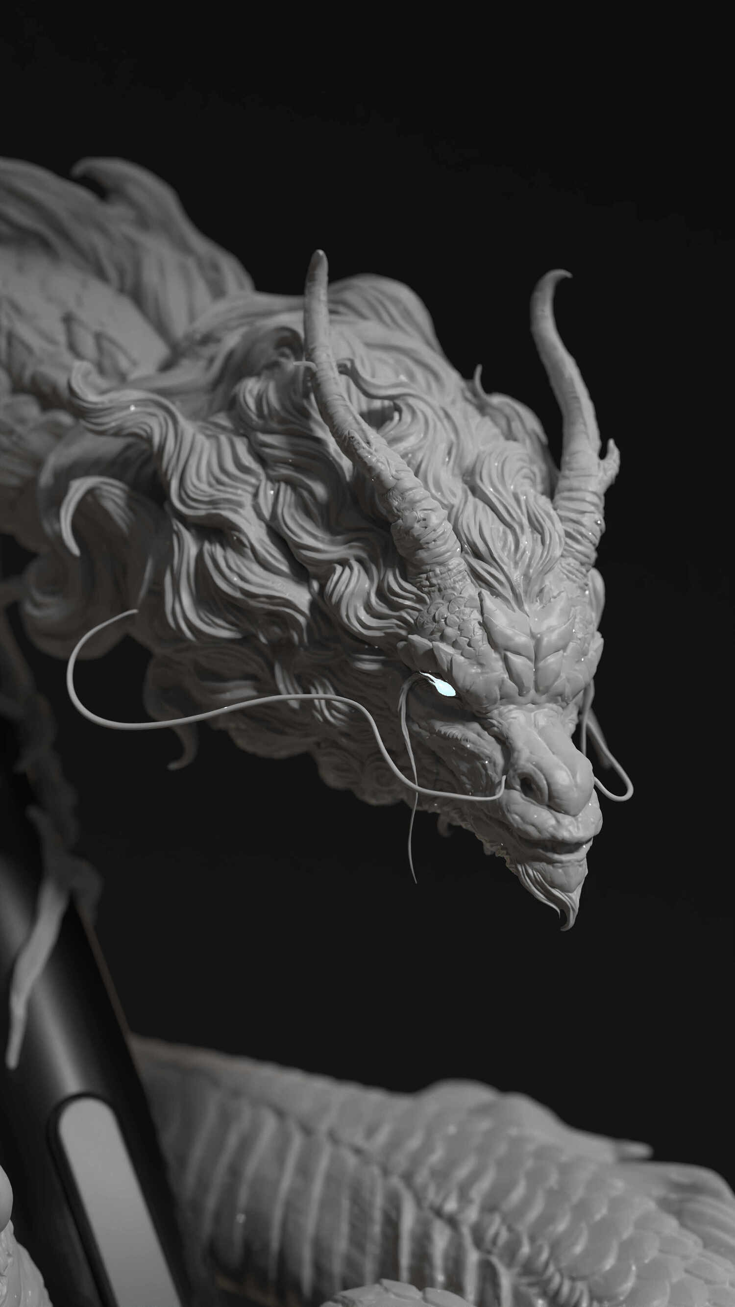 Mythical dragon perches on digital pen - ZBrushCentral