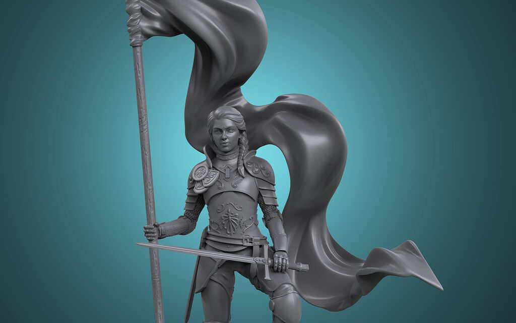 Female Knight Miniature - ZBrushCentral