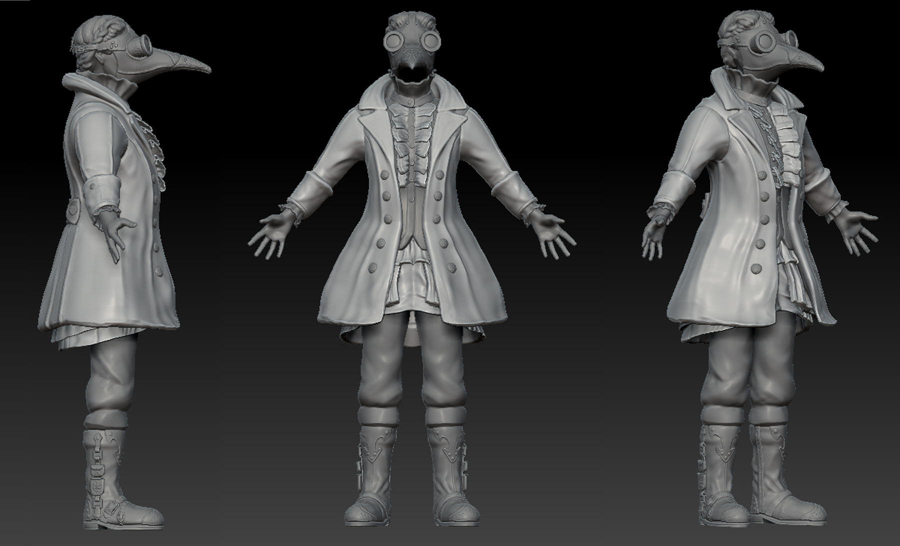 Character Sculpt - Plague Doctor Female - ZBrushCentral