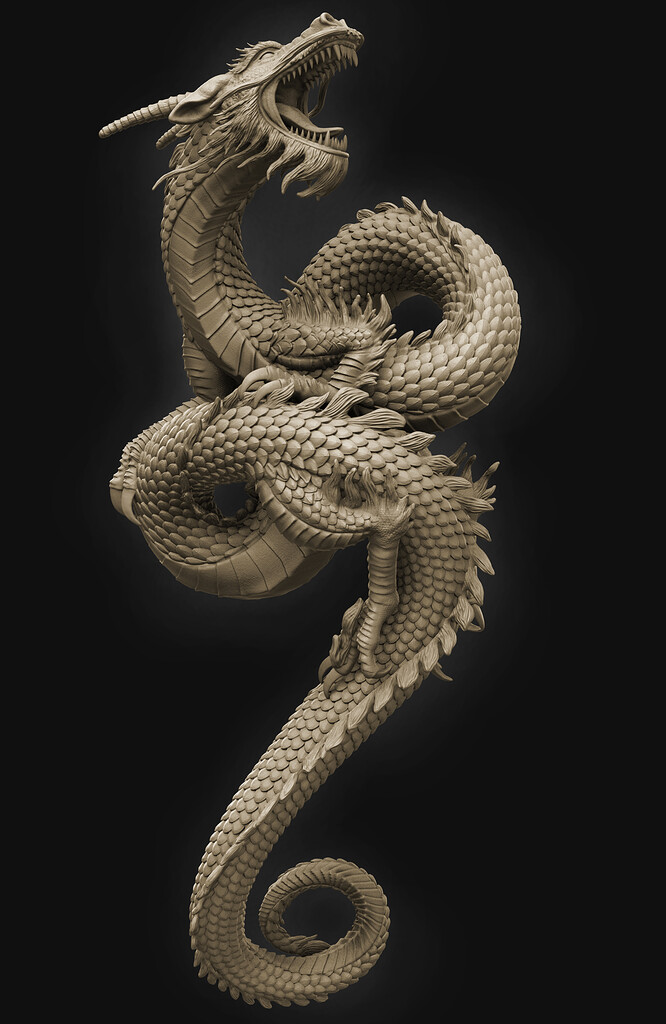 Chinese Dragon model for 3D printing - ZBrushCentral
