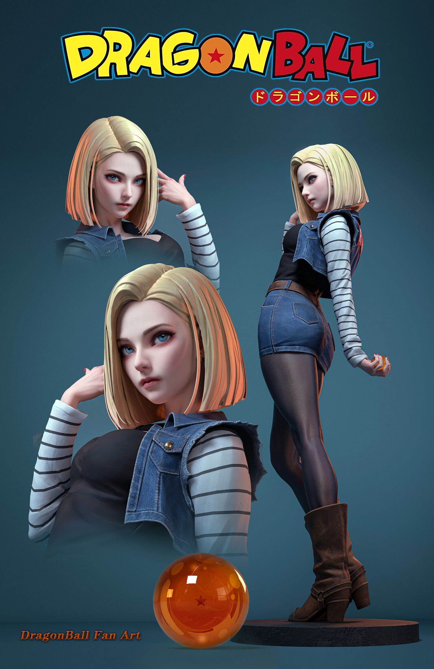 Android18# 3D sketch - DragonBall Fan Art - ZBrushCentral