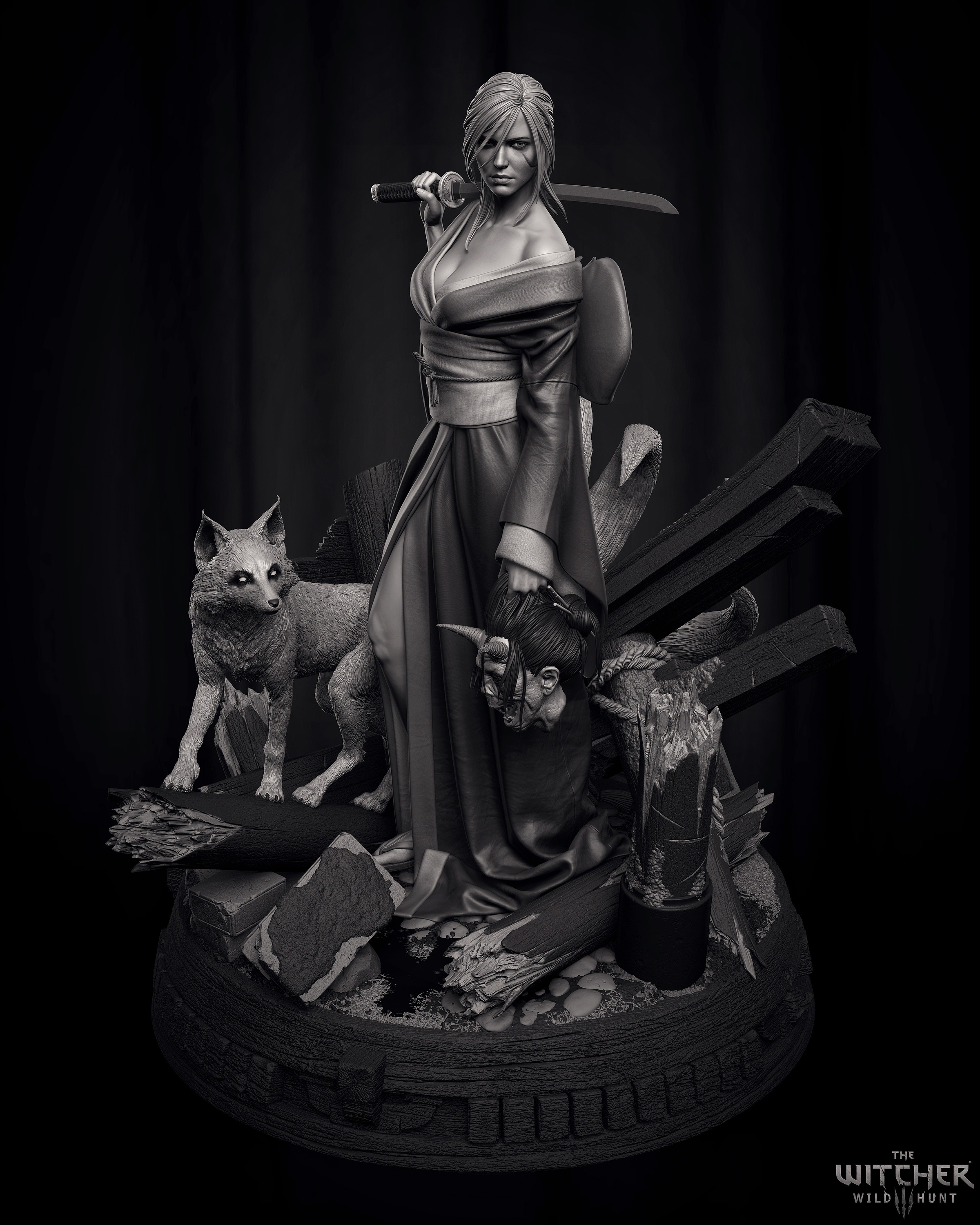 Ciri and Kitsune Figure - CD Projekt - ZBrushCentral