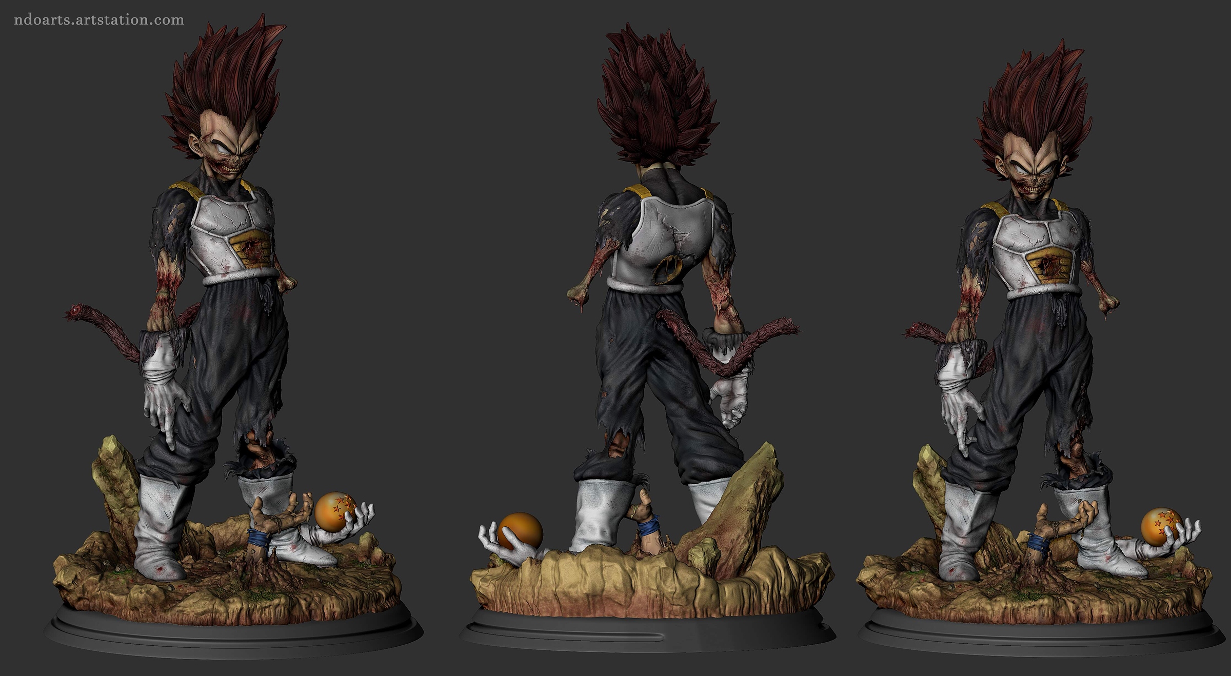 Vegeta Zombie Fan Art - ZBrushCentral