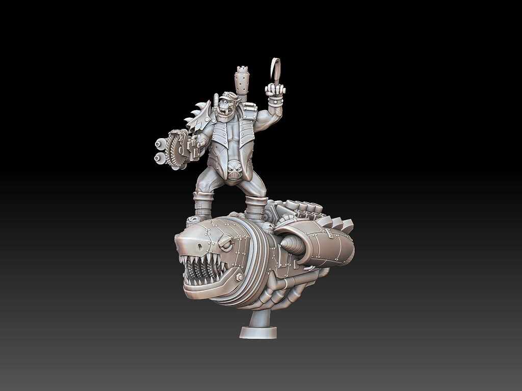 Ork Warboss on Rokkit shark - ZBrushCentral