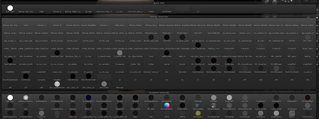 Zbrush Materials preview no longer showing in Lightbox or Tools ...