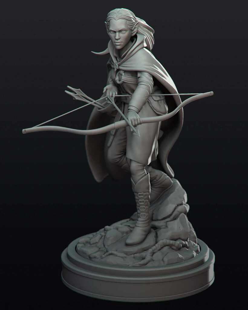 DnD Elf Miniature for 3d printing - ZBrushCentral