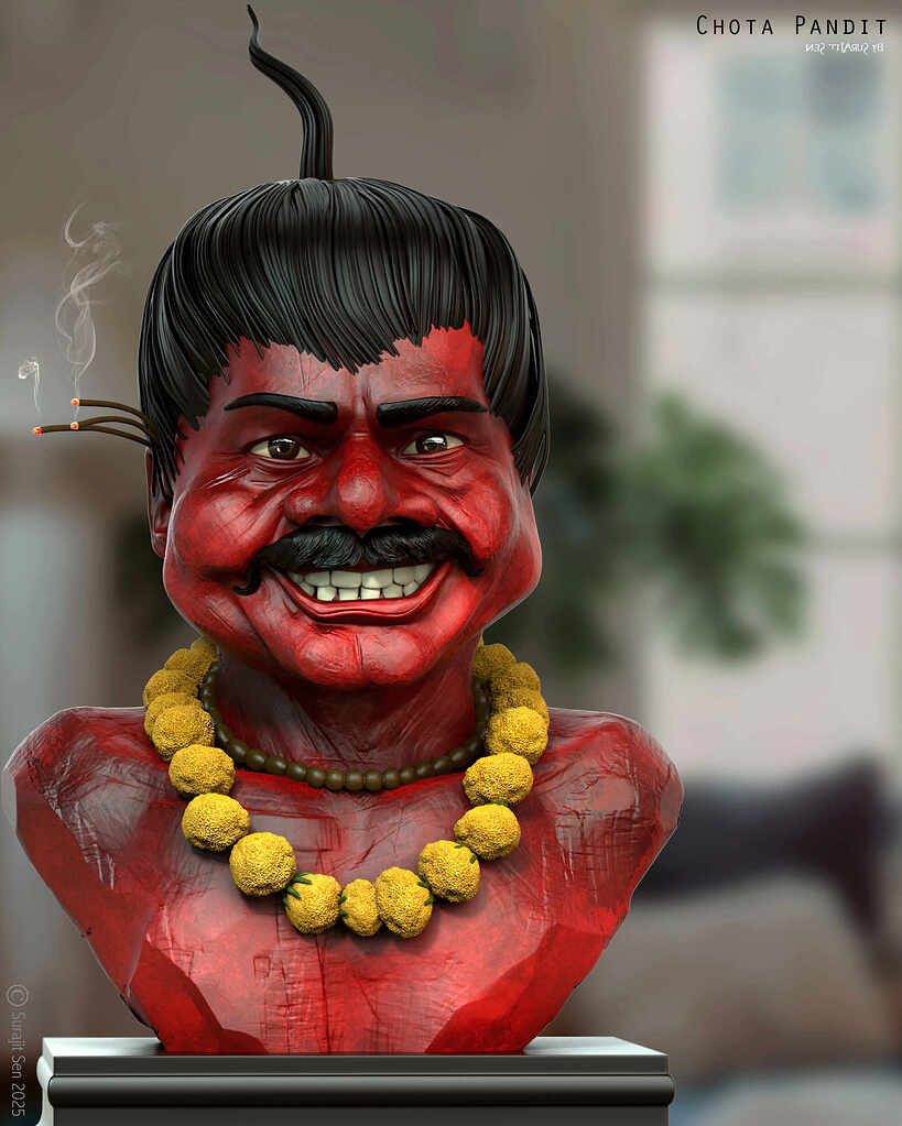 "Chota Pandit" – Caricature - Digital Sculpture by Surajit Sen ...