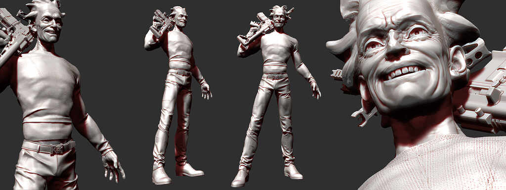 Smiling realistic Rick Sanchez from Rick and Morty - ZBrushCentral