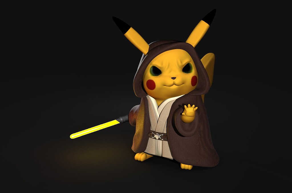 Jedi Pikachu - ZBrushCentral