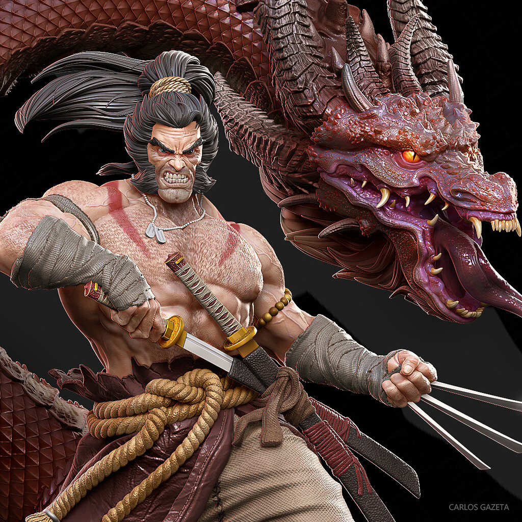 Wolverine Samurai - Fanart statue - ZBrushCentral