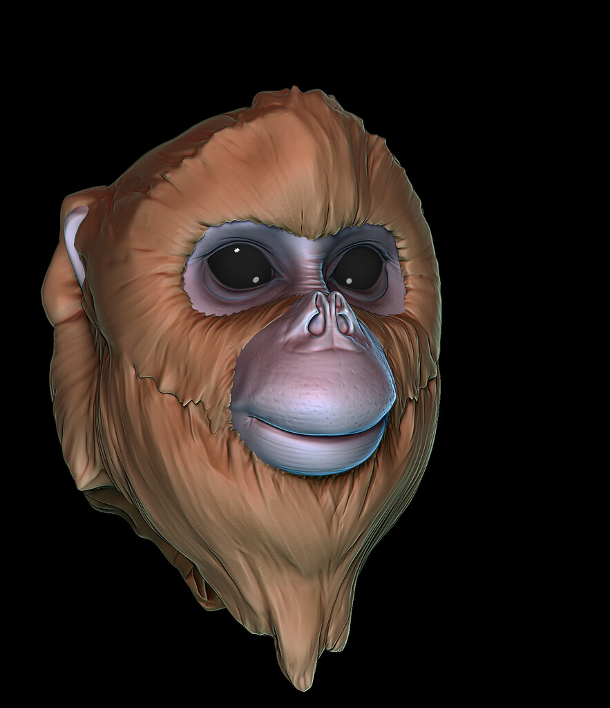 Golden monkey head - ZBrushCentral