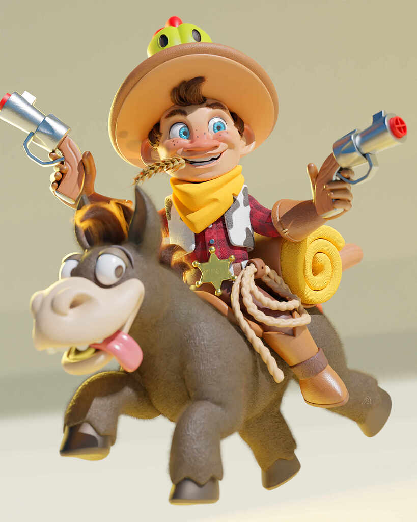 Happy Cowboy - 3D Stylized Character - ZBrushCentral