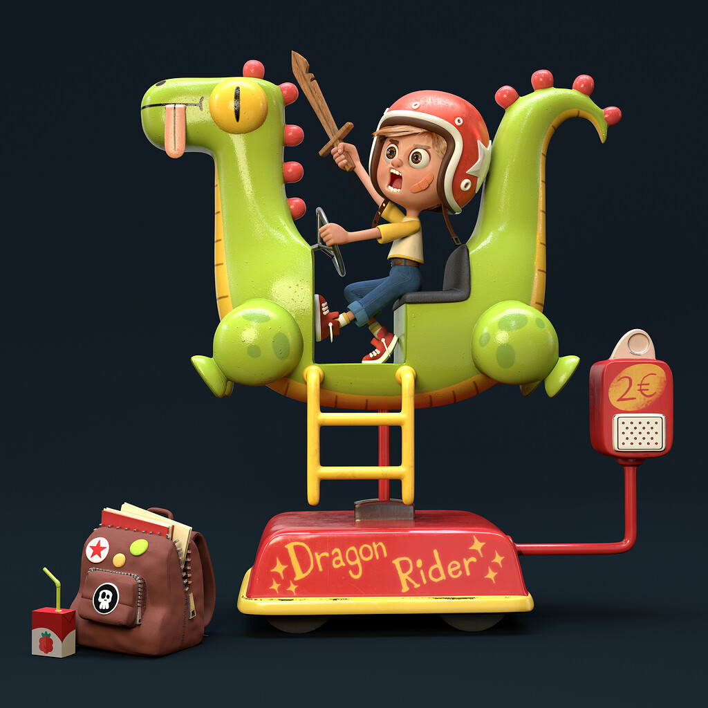 Dragon Kid Rider - ZBrushCentral
