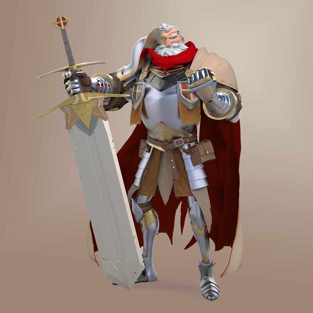 Stylized character (Old Knight) - ZBrushCentral