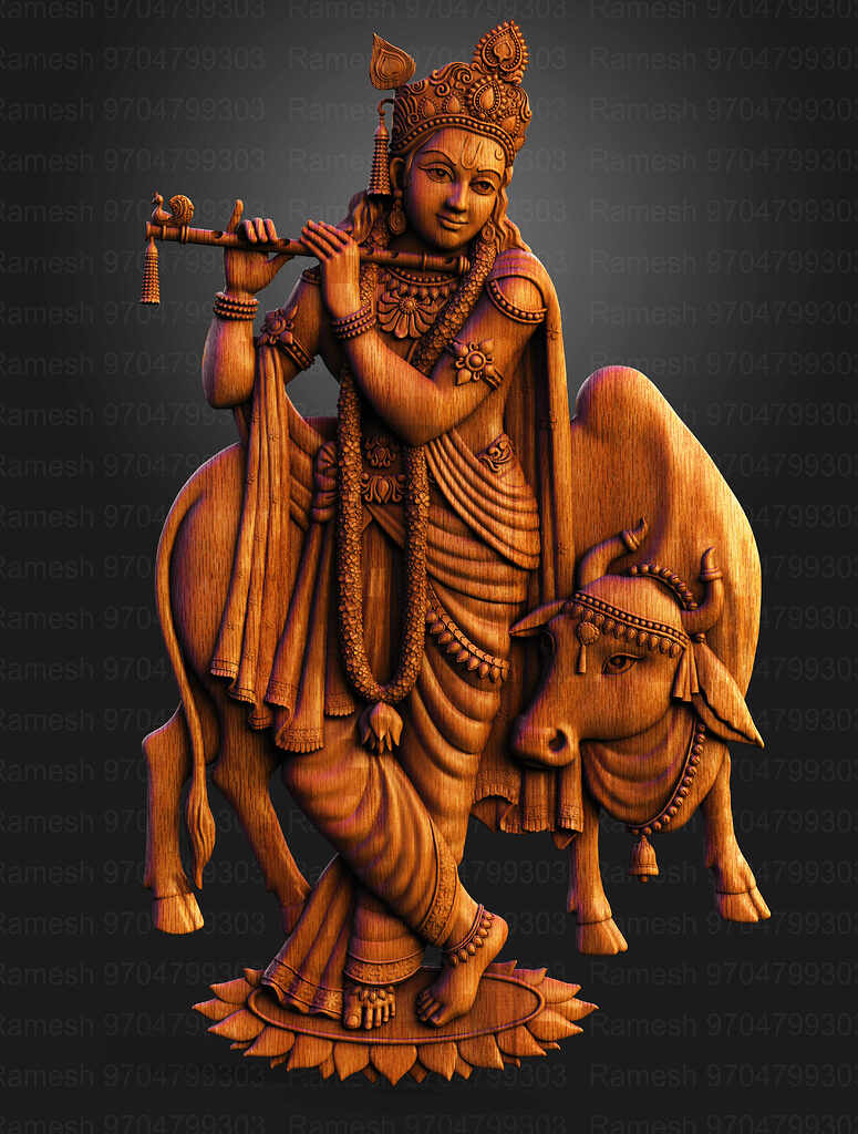 Sri Krishna 3d relief for CNC & jewelry CAD design - ZBrushCentral